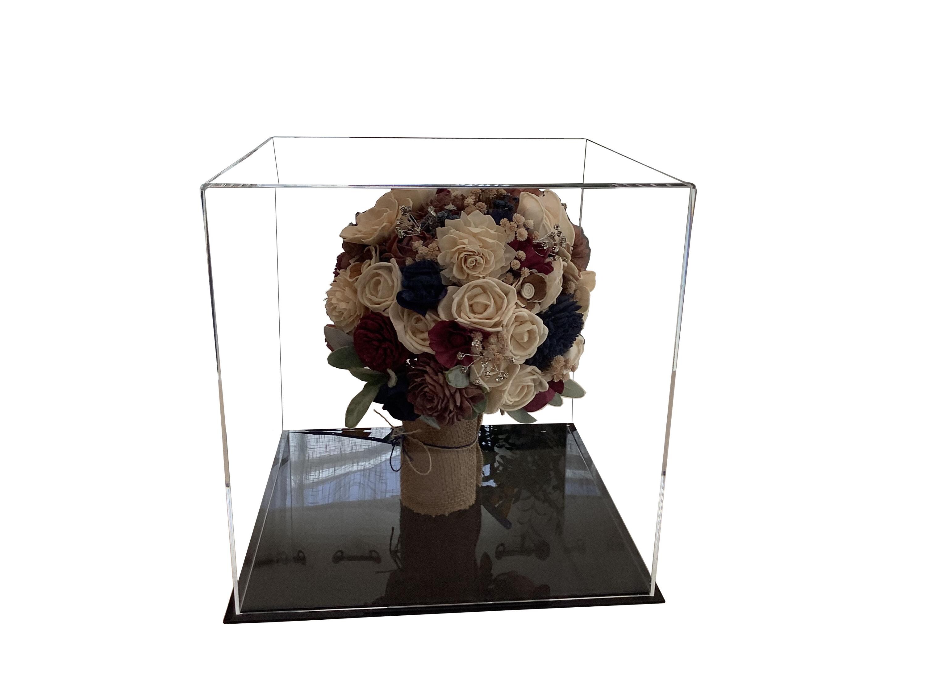 Bridal Bouquet Display Cases Deluxe Clear Acrylic Collectible Wedding