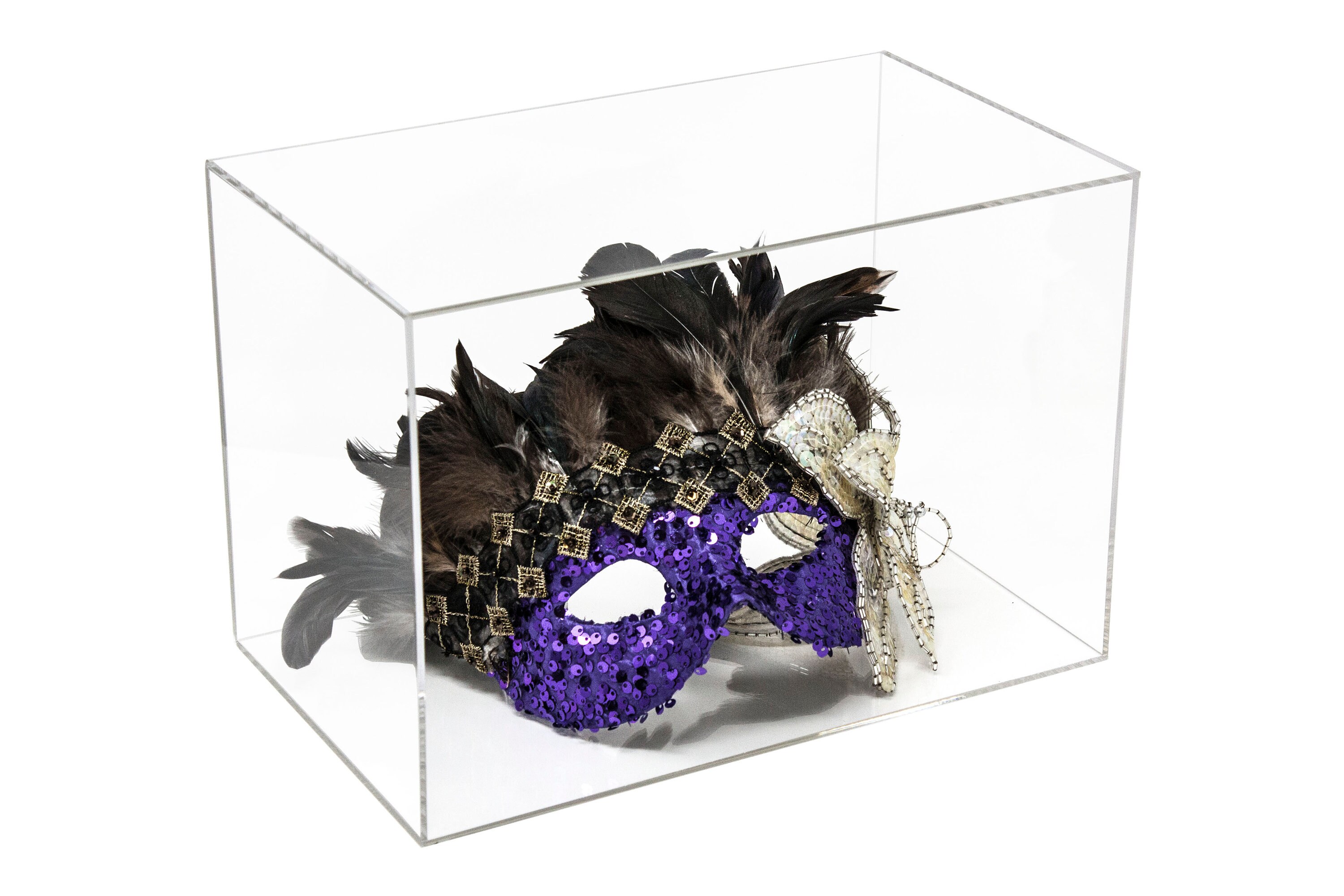 Versatile Acrylic Display Case, Cube, Dust Cover and Riser 12" X 8.25 ...