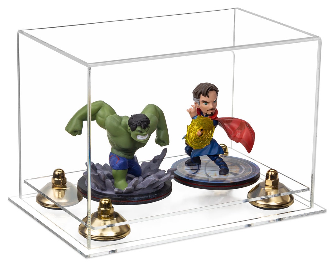 Versatile Acrylic Clear Display Case - Small Rectangle Box With Risers ...