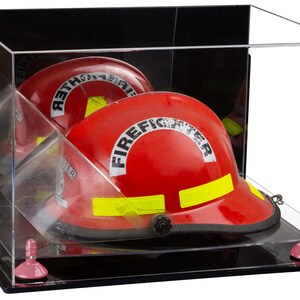 Acrylic Fireman's Helmet Display Case With Mirror, Wall Mount, Risers ...