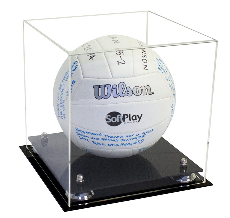 Clear Acrylic Volleyball Display Case With Risers and Black Base (B02 ...