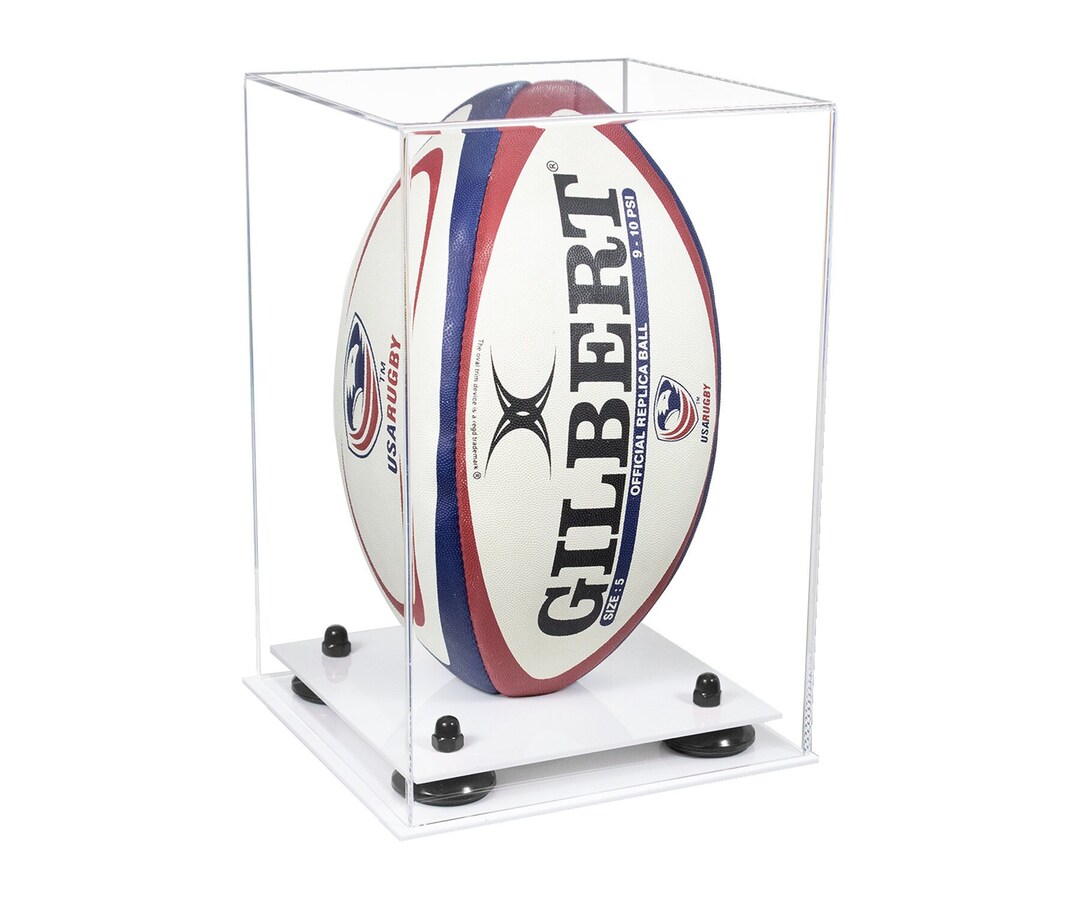 Better Display Cases Acrylic Rugby Ball Display Case Vertical With Case ...