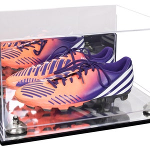 Clear Acrylic Shoe Pair Display Case for Soccer Cleats Football Cleats ...