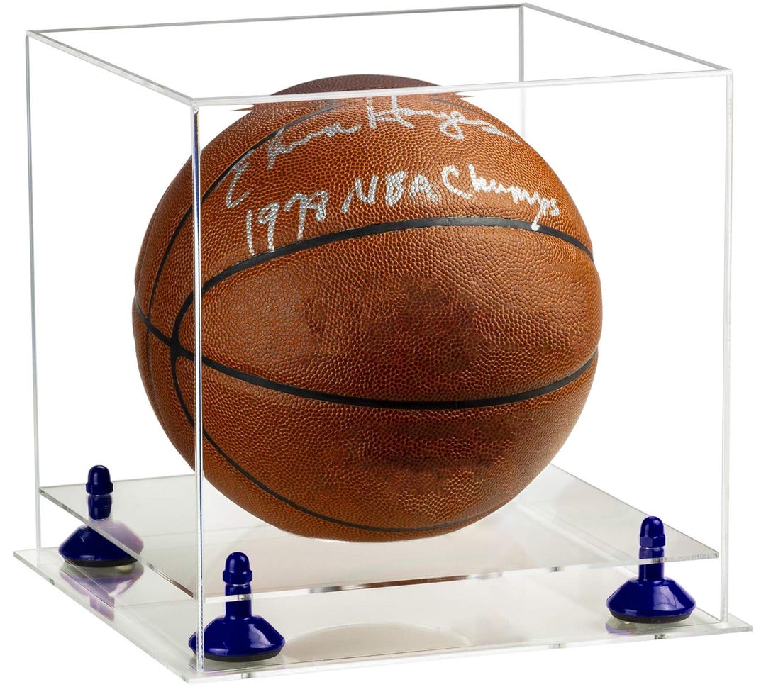Clear Acrylic Full Size Basketball Display Case With Risers and Clear ...
