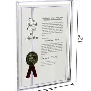 Clear Acrylic Patent Display Case - 8.5"(l) X .5"(d) X 12"(h) (A134) - Etsy