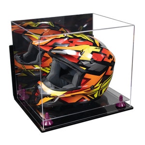 Acrylic Motorcycle Motocross or Nascar Racing Helmet Display Case With ...