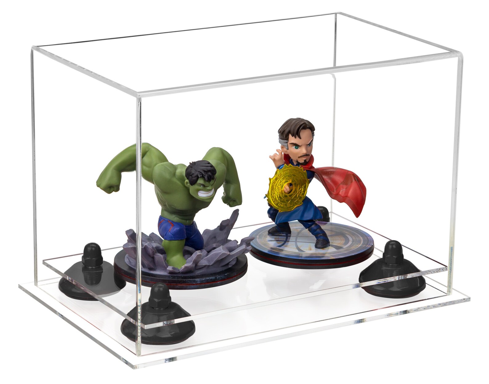 Versatile Acrylic Clear Display Case - Small Rectangle Box With Risers ...