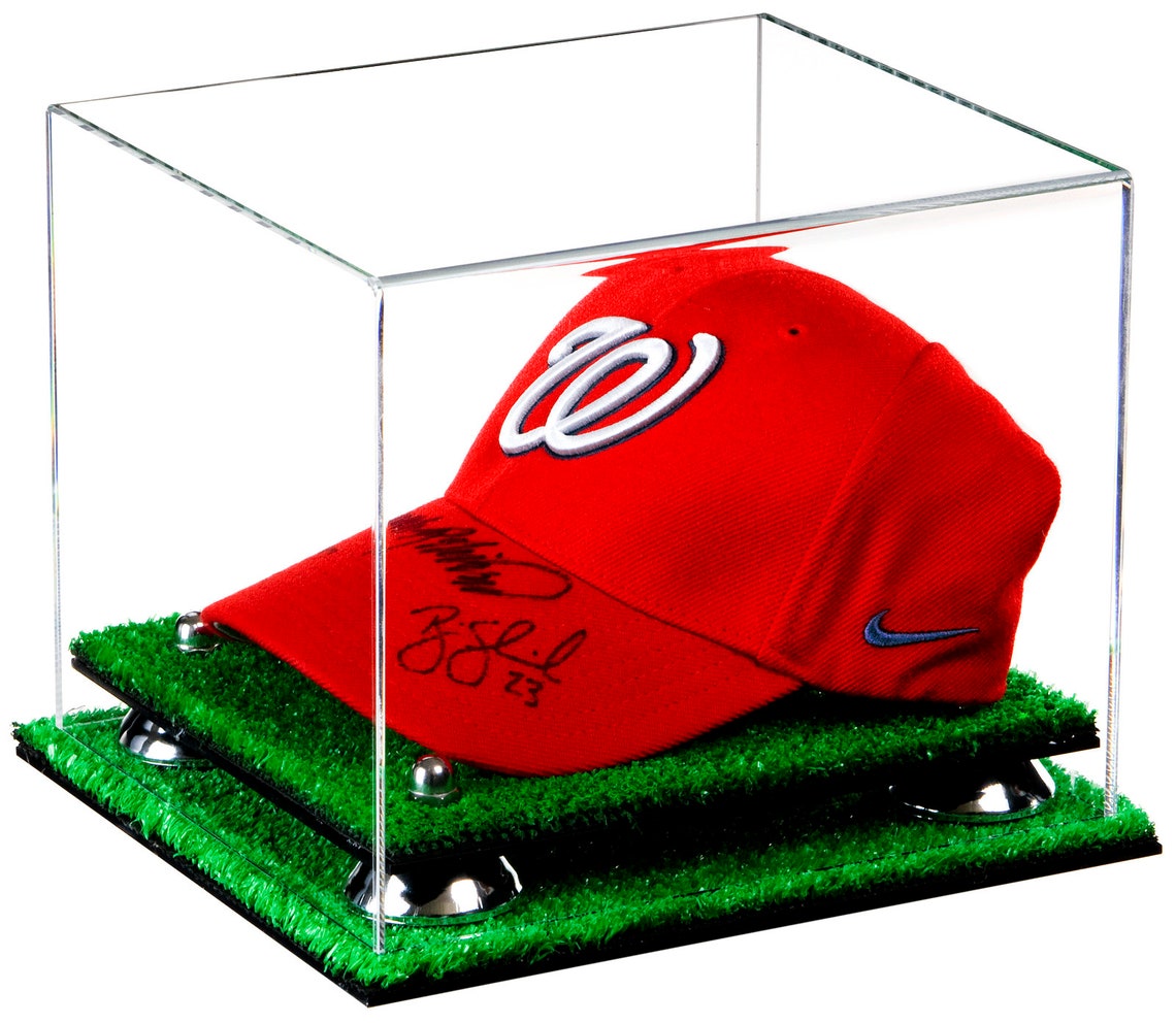 Clear Acrylic Baseball Cap Display Case With Risers and Turf - Etsy