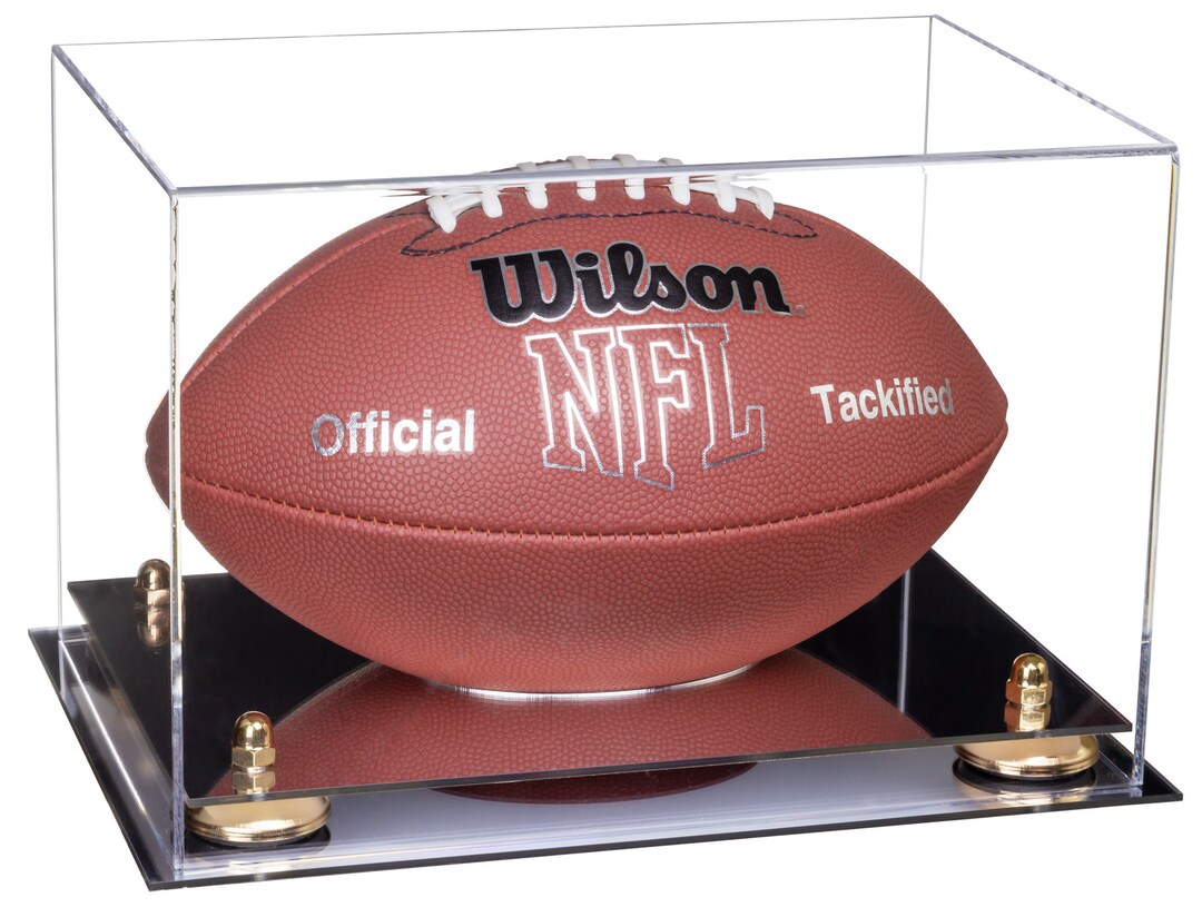 Clear Acrylic Football Display Case With Risers and Mirror Base (A004 ...
