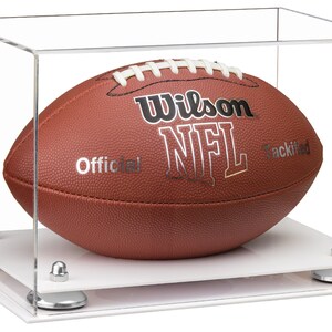 Deluxe Clear Acrylic Football Display Case With Risers and White Base ...