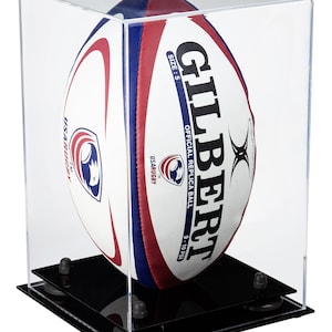 Deluxe Clear Acrylic Rugby Ball Display Case Vertical With Risers (A060 ...