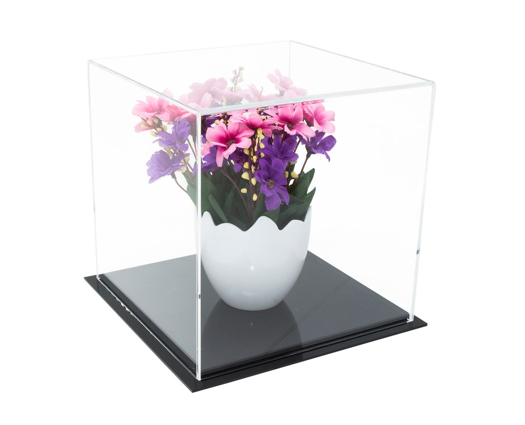 Versatile Acrylic Display Case, Cube, Dust Cover or Riser Black & White ...