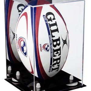 Deluxe Clear Acrylic Rugby Ball Display Case Vertical With Risers A060 ...