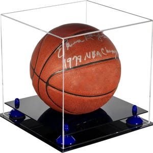 Deluxe Acrylic Full Size Basketball Display Case With Risers, Black ...