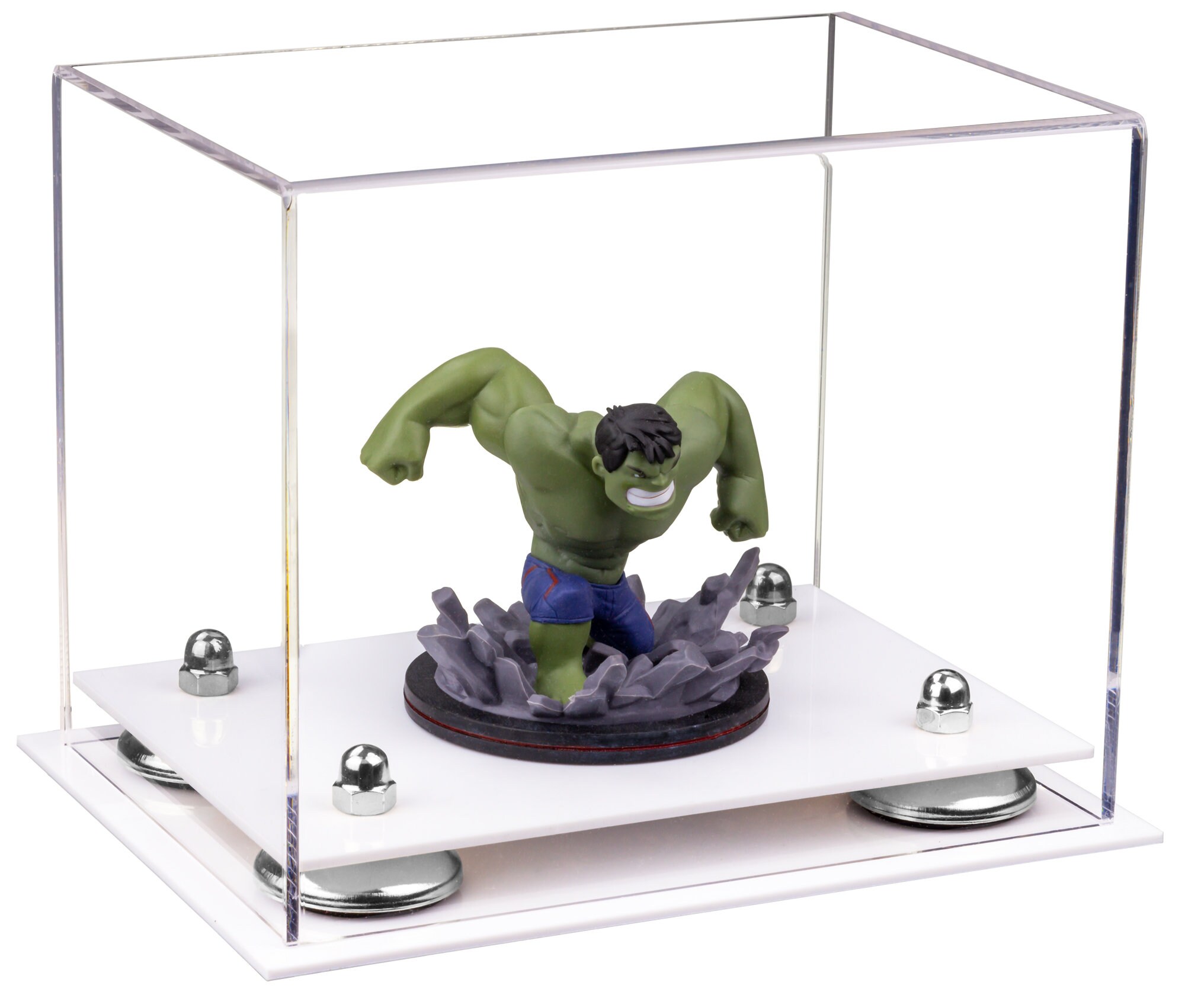 Versatile Clear Acrylic Display Case - Small Rectangle Box With Risers ...