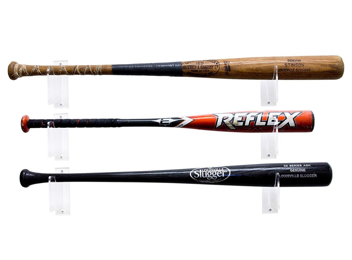 Clear Acrylic Baseball Bat Horizontal Wall Mounted Floating Shelf ...