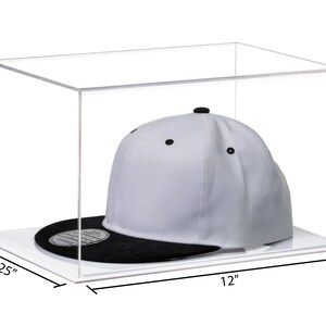 Acrylic Hat or Cap Display Case With Clear or Mirror, (black/white/turf ...