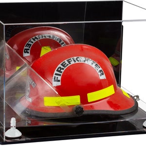 Acrylic Fireman's Helmet Display Case With Mirror, Wall Mount, Risers ...
