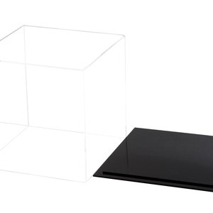 Versatile Acrylic Display Case, Cube, Dust Cover or Riser Black & White ...