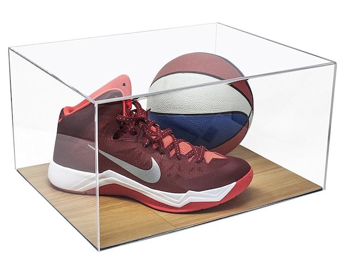 Deluxe Acrylic Display Case With Simulated Wood Floor - Etsy