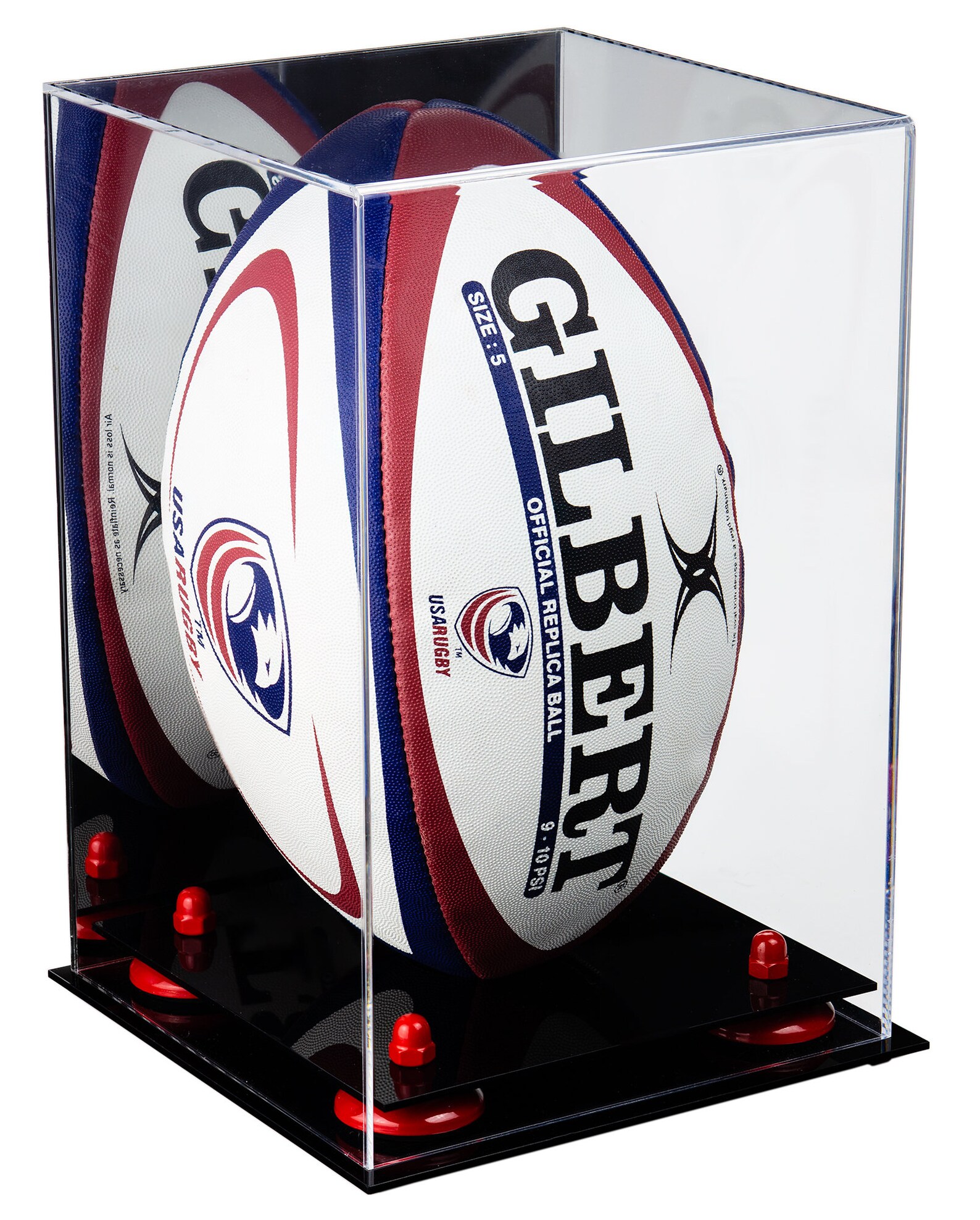 Deluxe Acrylic Rugby Ball Display Case Vertical with Mirror | Etsy