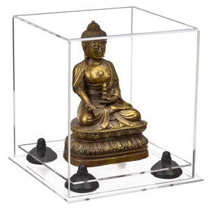 Versatile Acrylic Clear Display Case - Small Rectangle Box With Risers ...