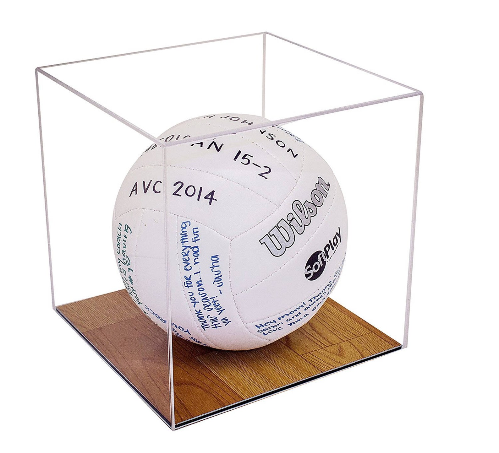Deluxe Acrylic Volleyball Display Case With Simulated Wood - Etsy