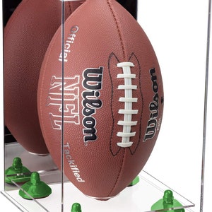 Clear Acrylic Football Display Case Vertical With Risers and Clear Base ...