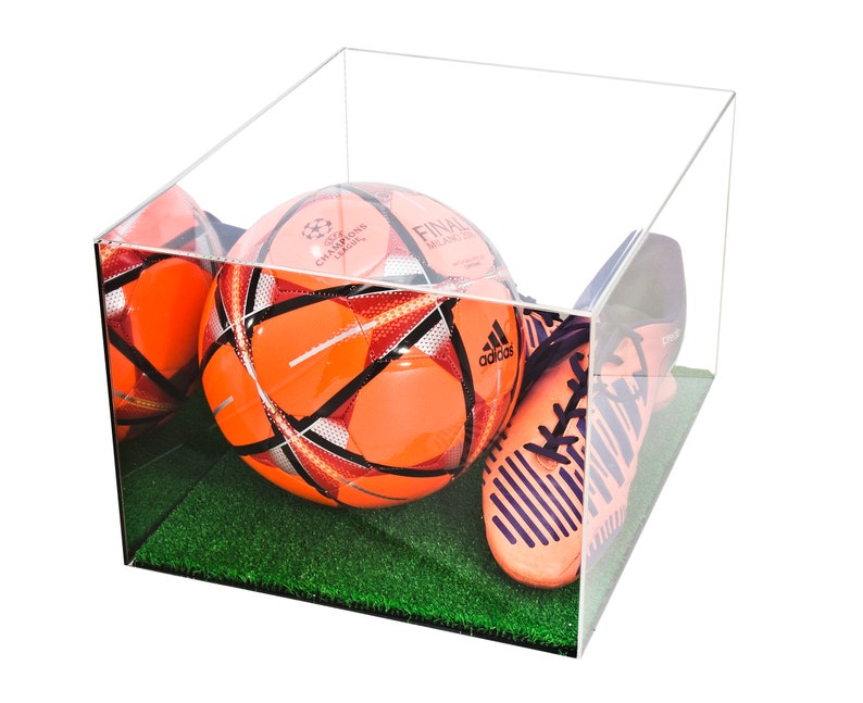 Versatile Deluxe Acrylic Display Case - Large Rectangle Box With Turf ...