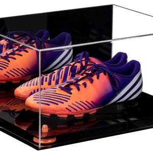 Clear Acrylic Shoe Pair Display Case for Soccer Cleats Football Cleats ...