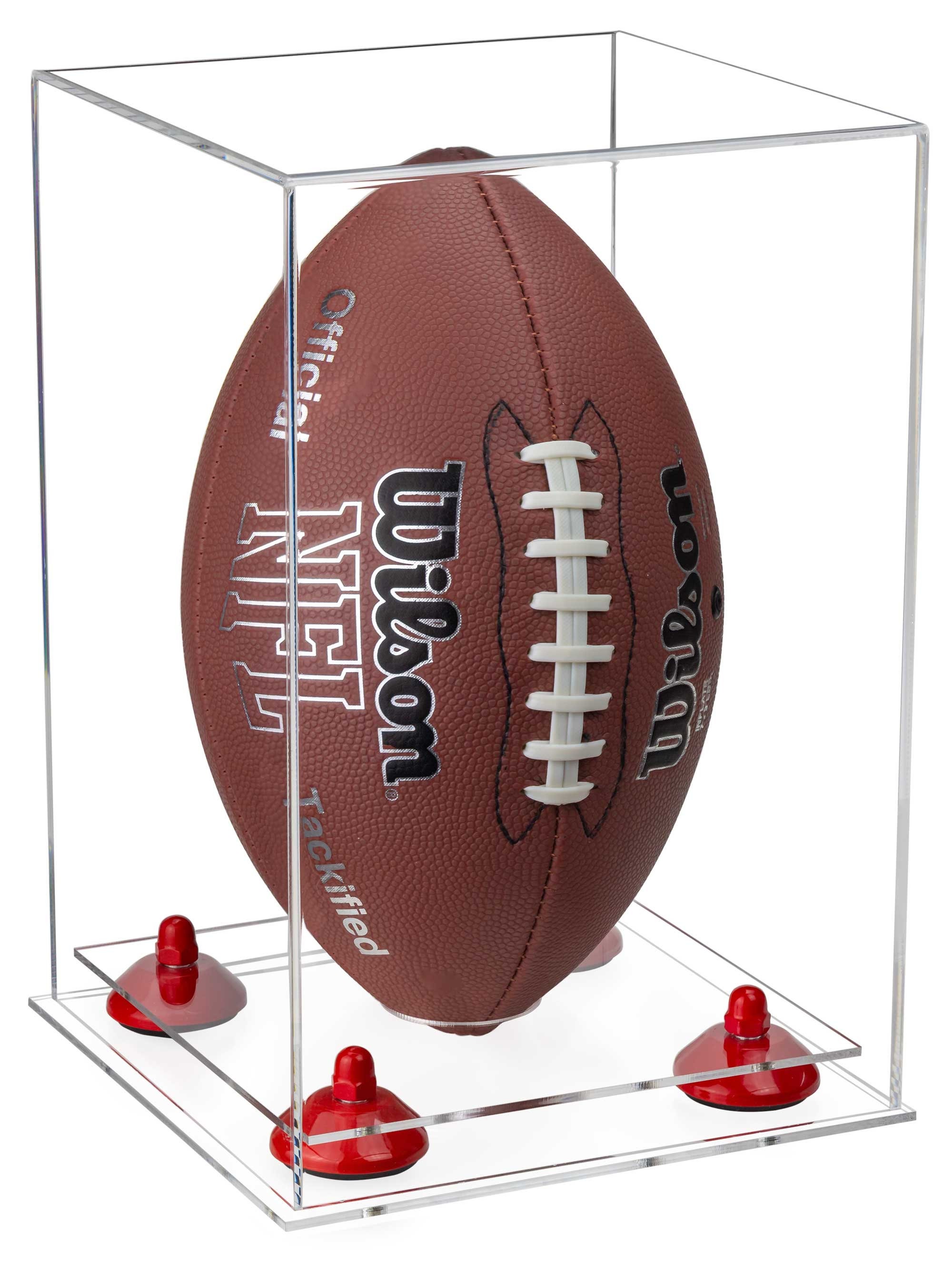 Clear Acrylic Football Display Case Vertical With Risers and Clear Base ...