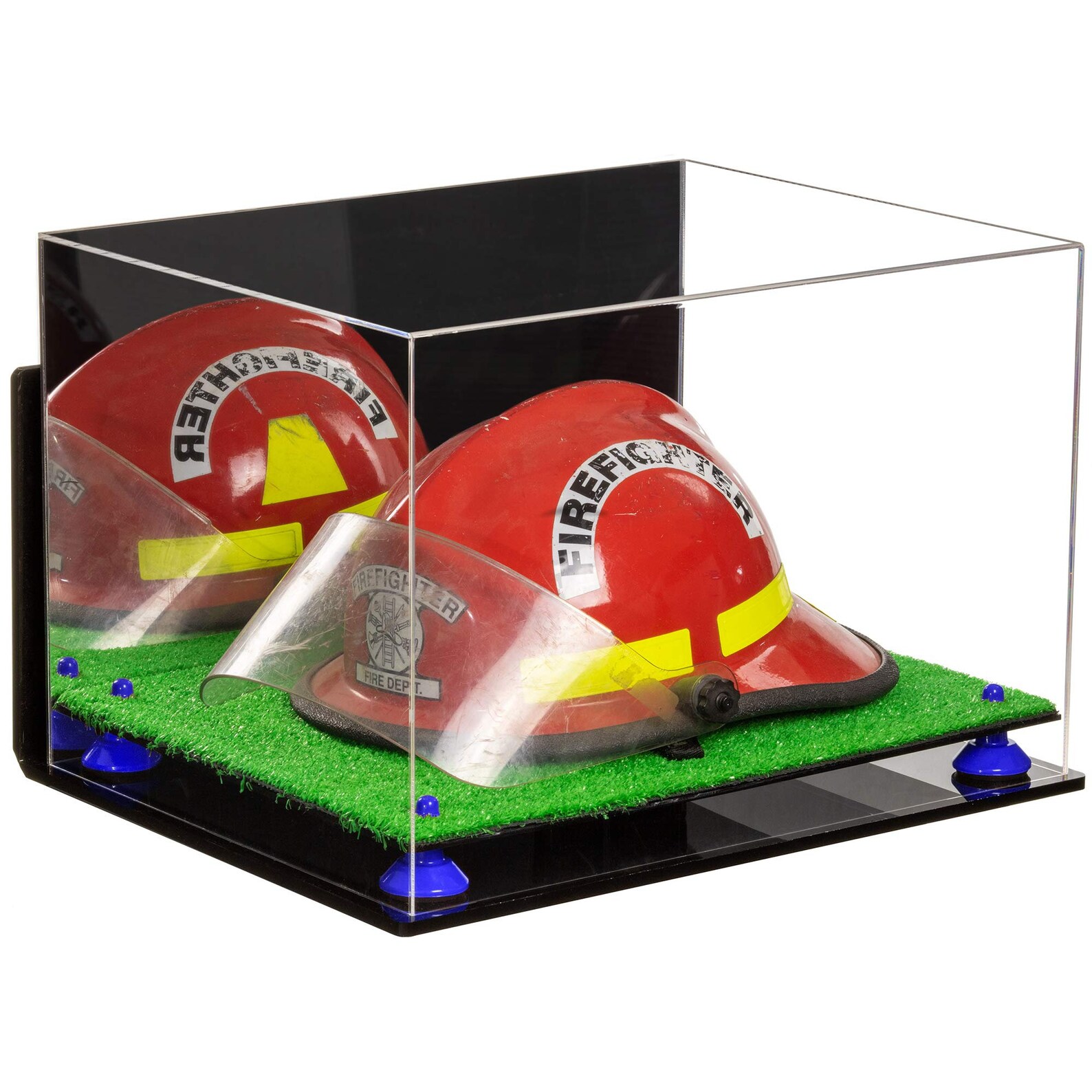 Fireman's Helmet Display Case - Large Rectangle Box With Clear Mirror ...