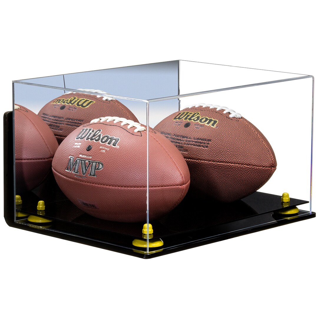 Display Case for Two Footballs Large Rectangle Box With Wall - Etsy