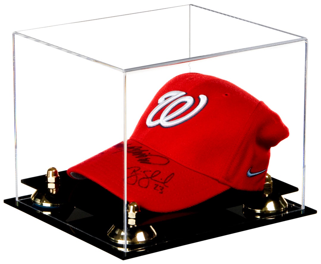 Clear Acrylic Baseball Cap Display Case With Risers, Black Base (A006 ...