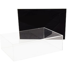 Versatile Clear Acrylic Display Case - Large Rectangle Box 20" X 14" X ...