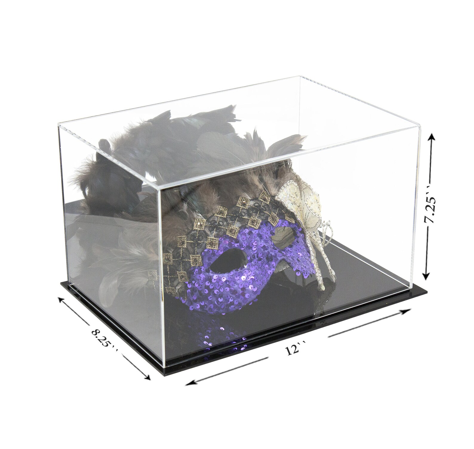 Versatile Acrylic Display Case, Cube, Dust Cover and Riser 12" X 8.25 ...
