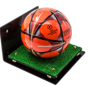 Deluxe Acrylic Soccer Ball Display Case With Risers Mirror, Turf Base ...