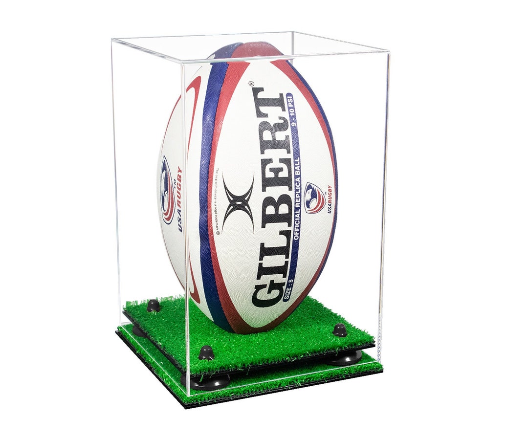 Better Display Cases Acrylic Rugby Ball Display Case Vertical With Case ...