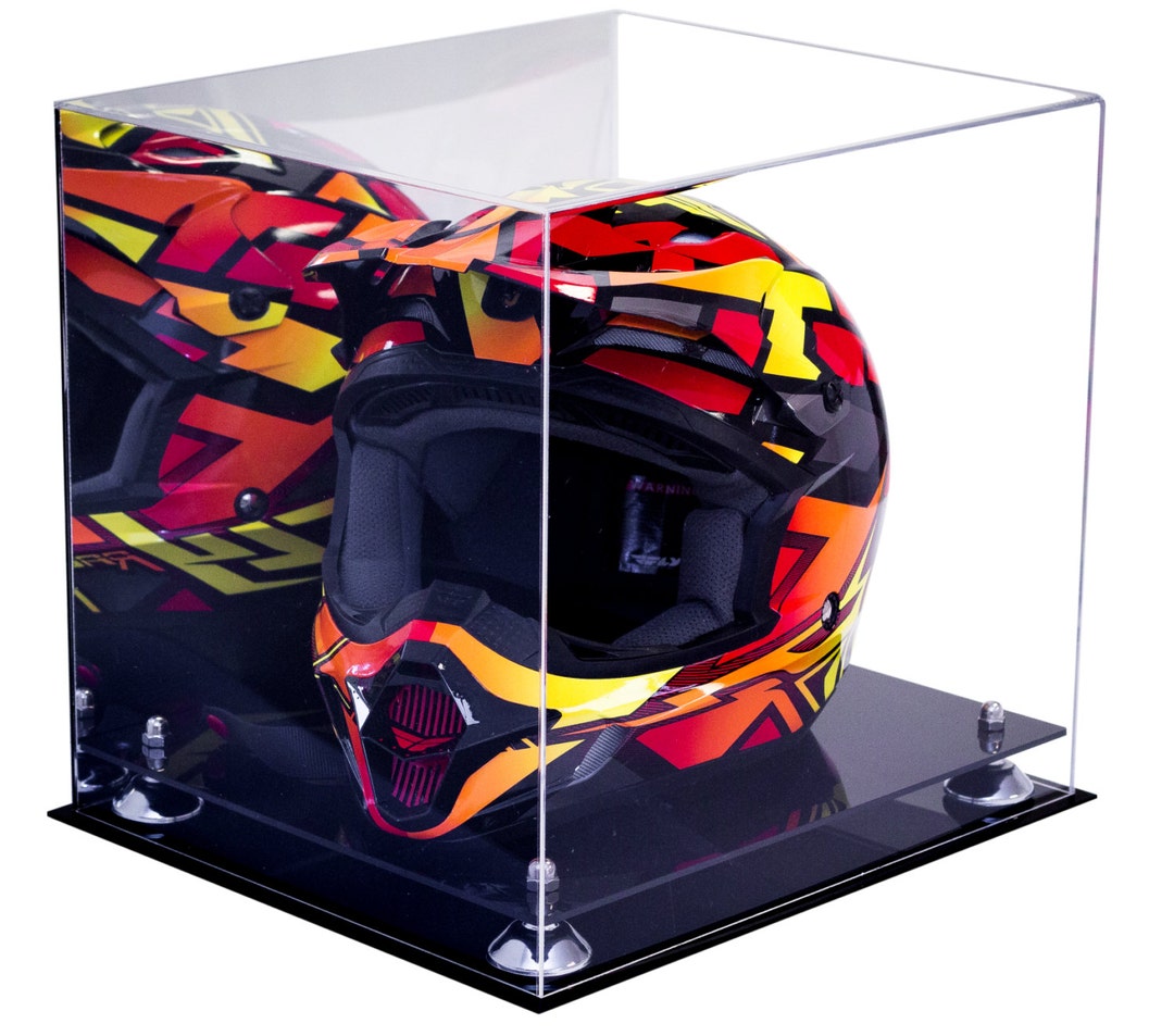 Acrylic Motorcycle Motocross or Nascar Racing Helmet Display Case With ...