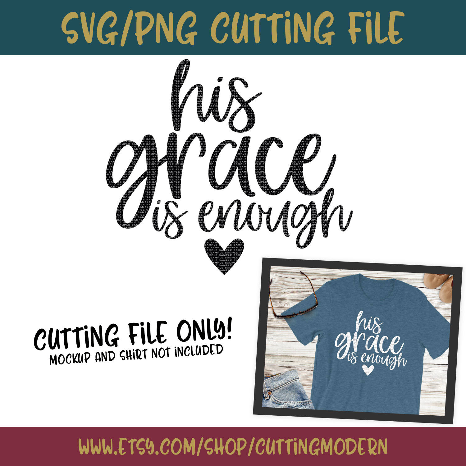 His Grace Is Enough SVG PNG Silhouette Cameo and Cricut | Etsy