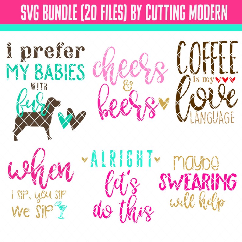 Fun SVG Designs Bundle July 2017 Release Silhouette Cameo - Etsy