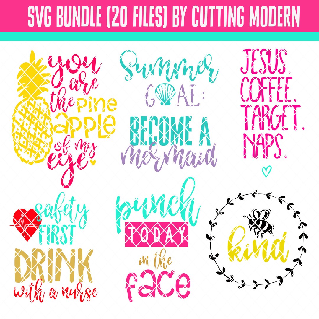 Fun SVG Designs Bundle July 2017 Release Silhouette Cameo - Etsy