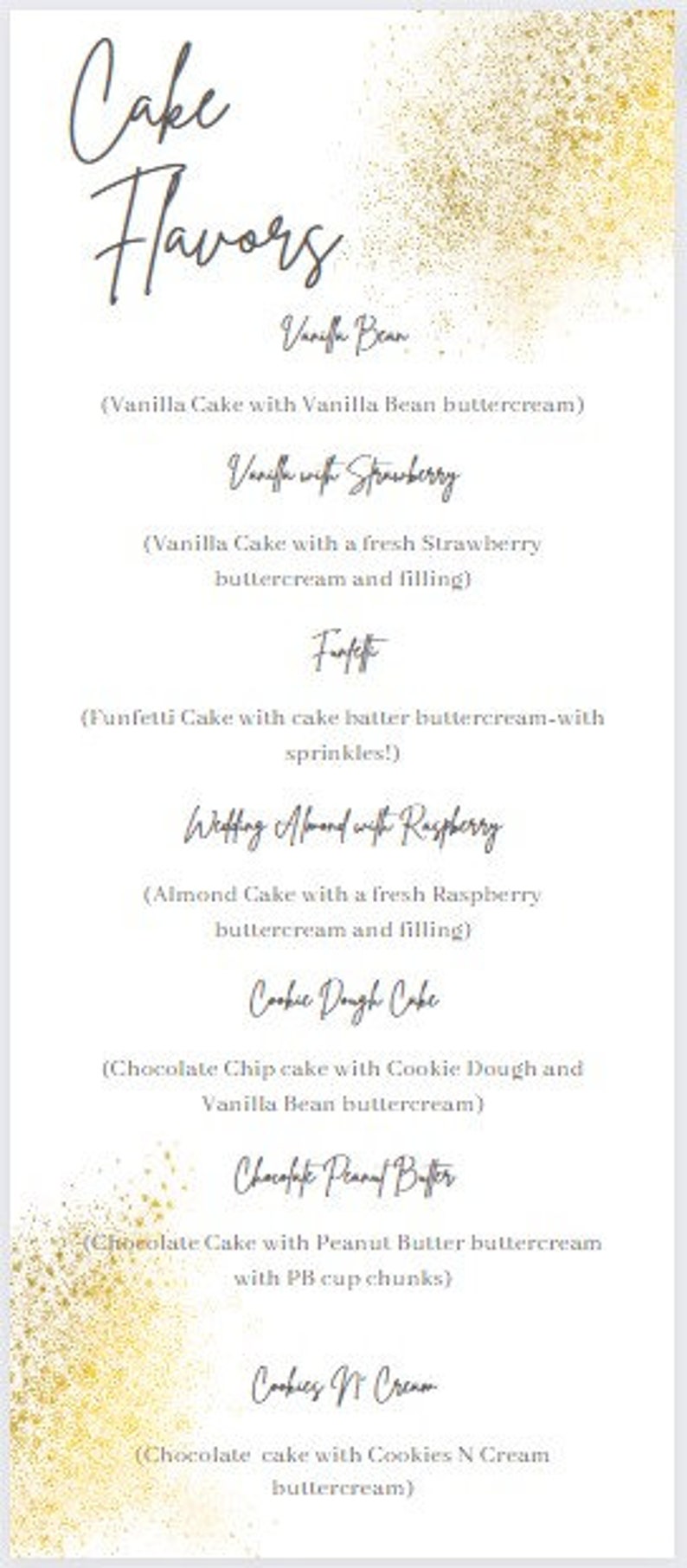 Wedding Cake Tasting Forms - Etsy