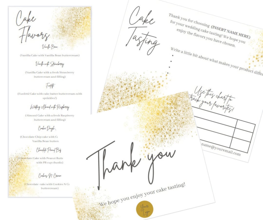 Wedding Cake Tasting Forms - Etsy