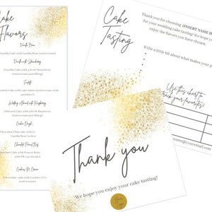 Cake Tasting Card, Wedding Cake Consultation Card, Printable PDF ...