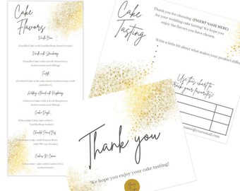 Cake Tasting Card, Wedding Cake Consultation Card, Printable PDF ...