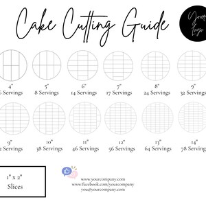 Cake Cutting Guide 1" X 2" Slices -editable-minimal Design - Etsy