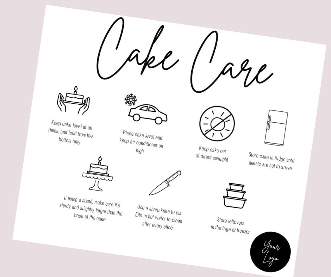 Cake Care Card - Etsy