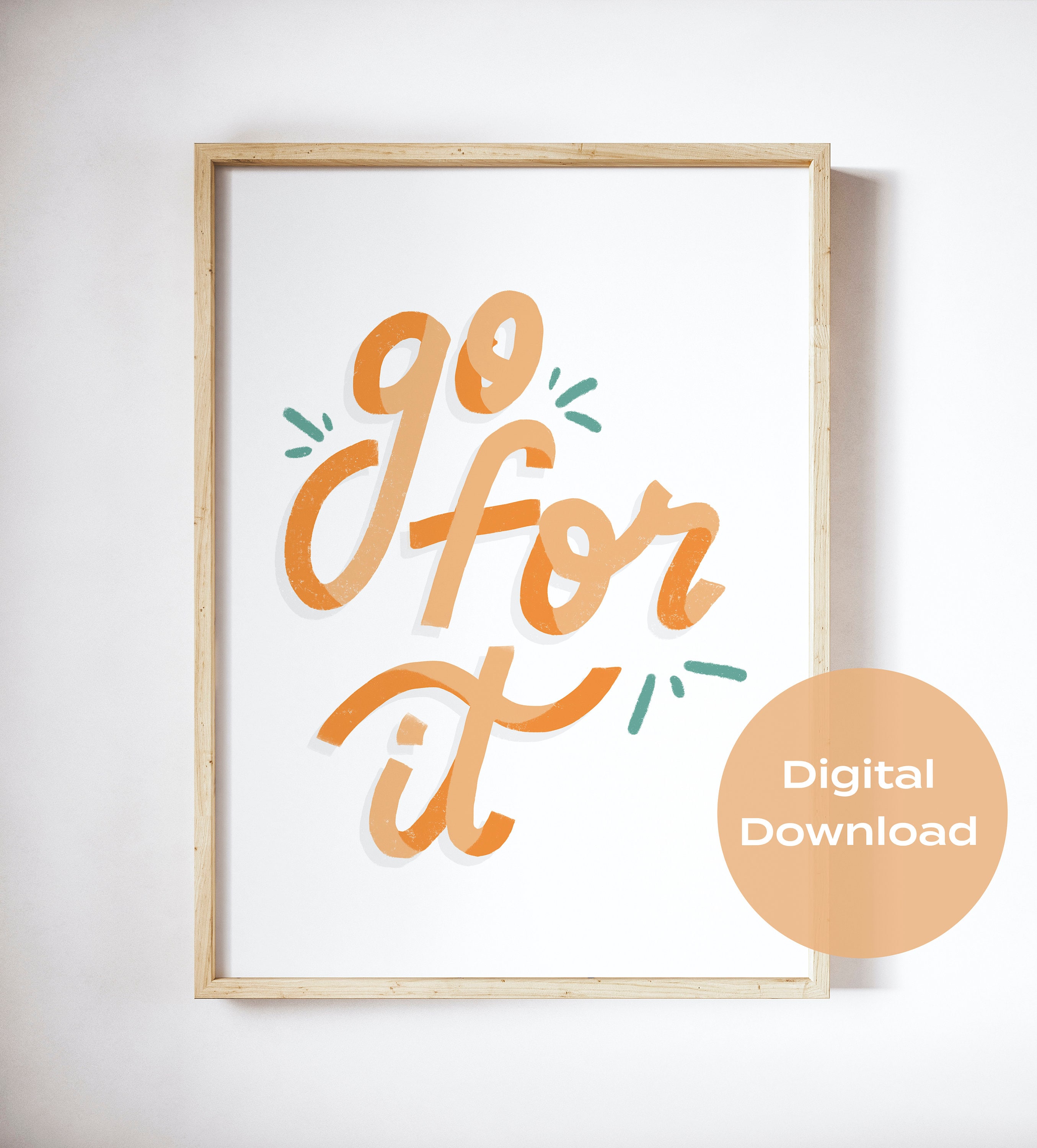 Go for It Hand-lettered Illustration Print Digital Download - Etsy