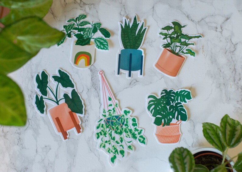 Plant Lover Sticker Pack Illustration Weatherproof Die Cut | Etsy